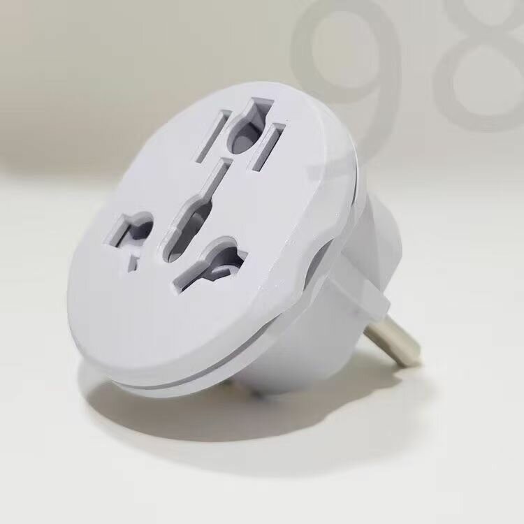 Универсальный плоский переходник для китайской розетки, WALКЕR, WH-01, евровилка, сетевой адаптер с американской вилки на русскую для зарядки, белый