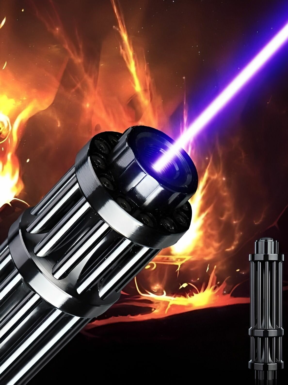 Лазерная указка мощная Меч джедая с насадками и синим лучом, SimpleShop