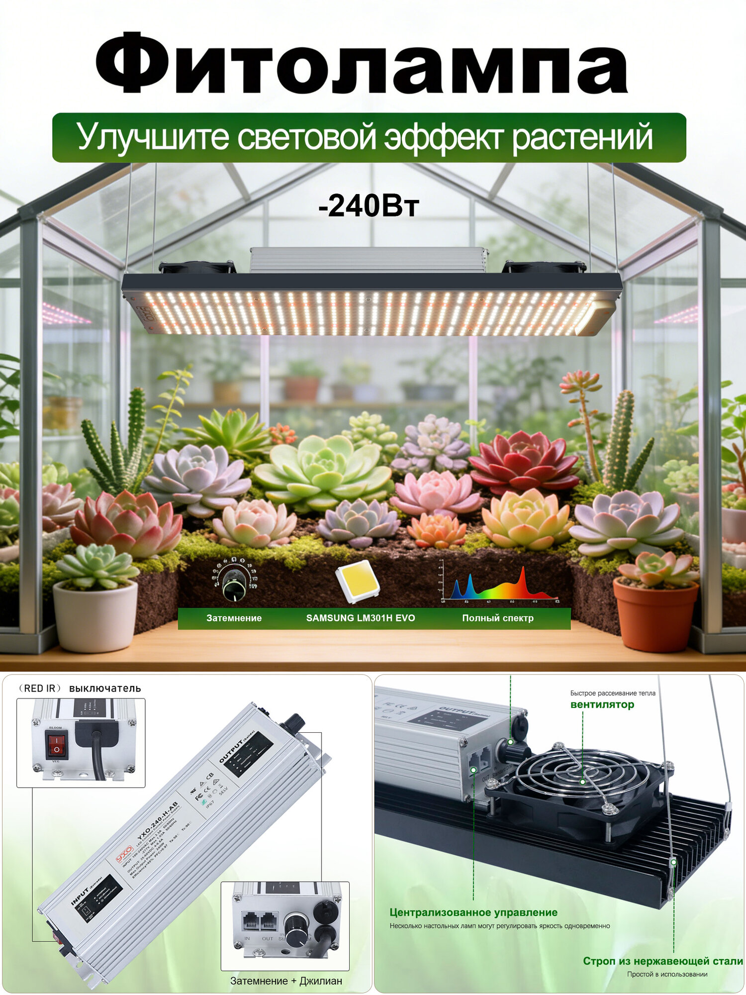 Фитосветильник Quantum Board 240 Ват lm281b+pro