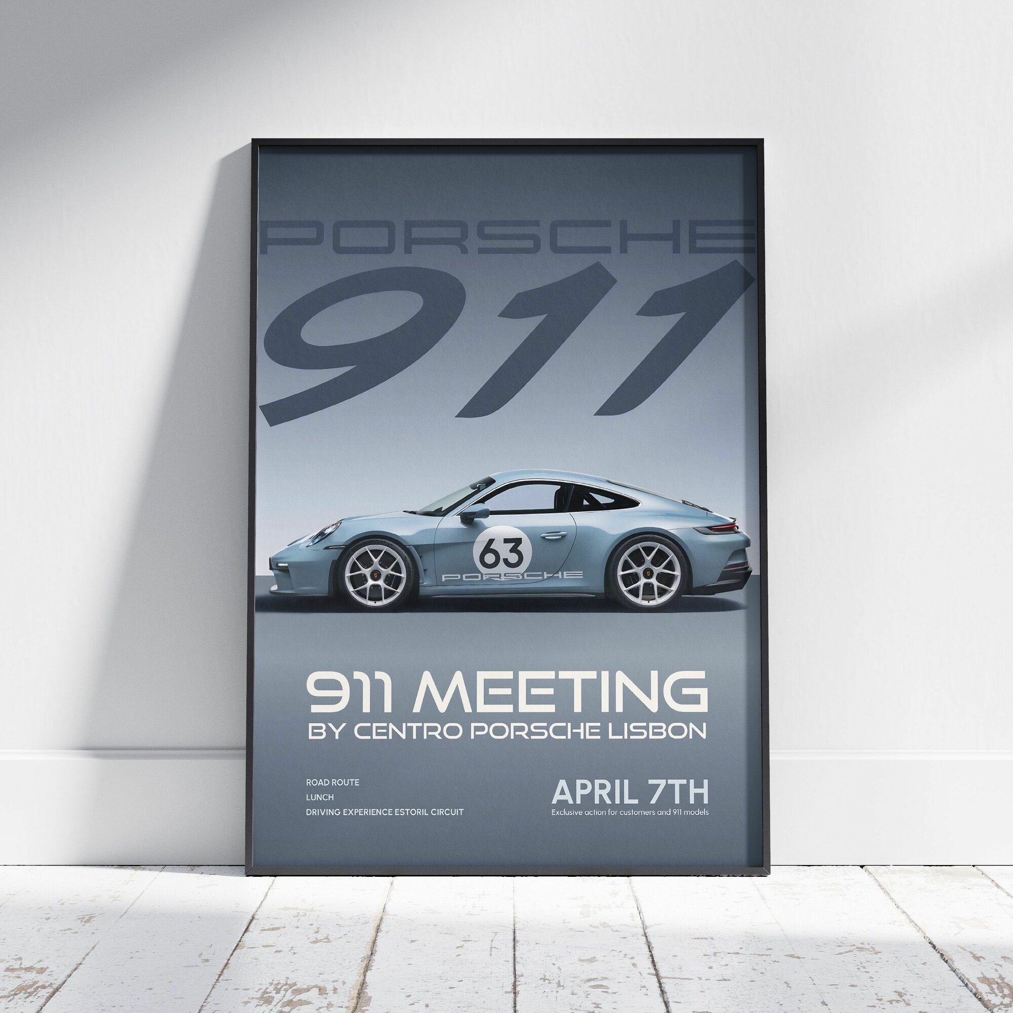 Плакат на стену для интерьера Спорткар (Porsche 911 6) - Постер по спортивным гоночным машинам автомобилям формата А4 (21x30 см)