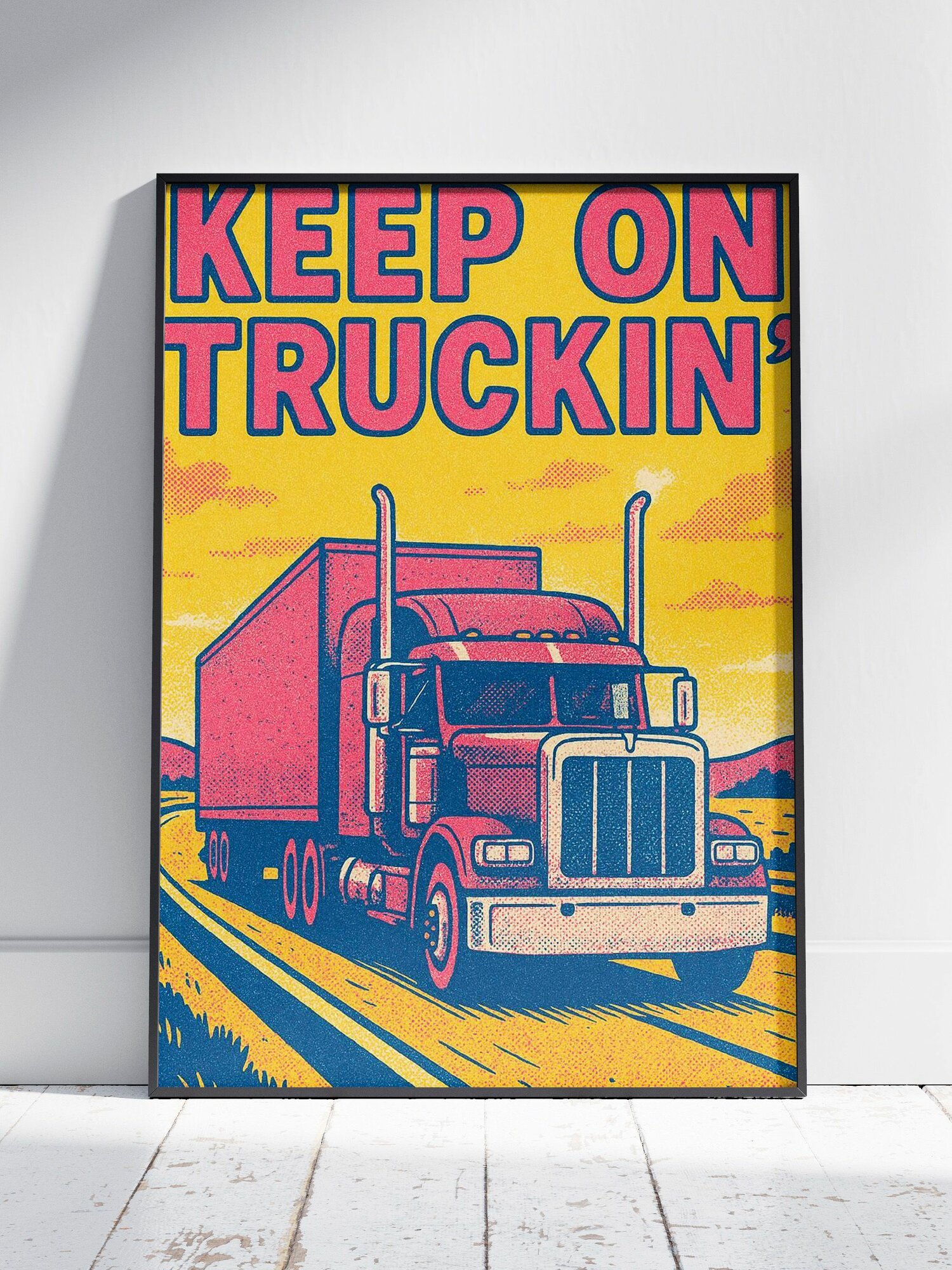 Плакат на стену для интерьера Авто и Мото (Грузовики - Iconic Trucks 2) - Постер по транспорту формата A4 (21x30 см)