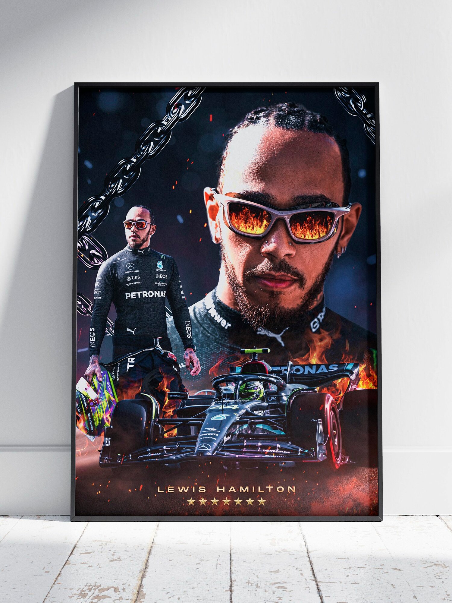 Плакат на стену для интерьера Льюис Хэмилтон (Lewis Hamilton 8) - Постер по спорту и физической активности формата A4 (21x30 см)