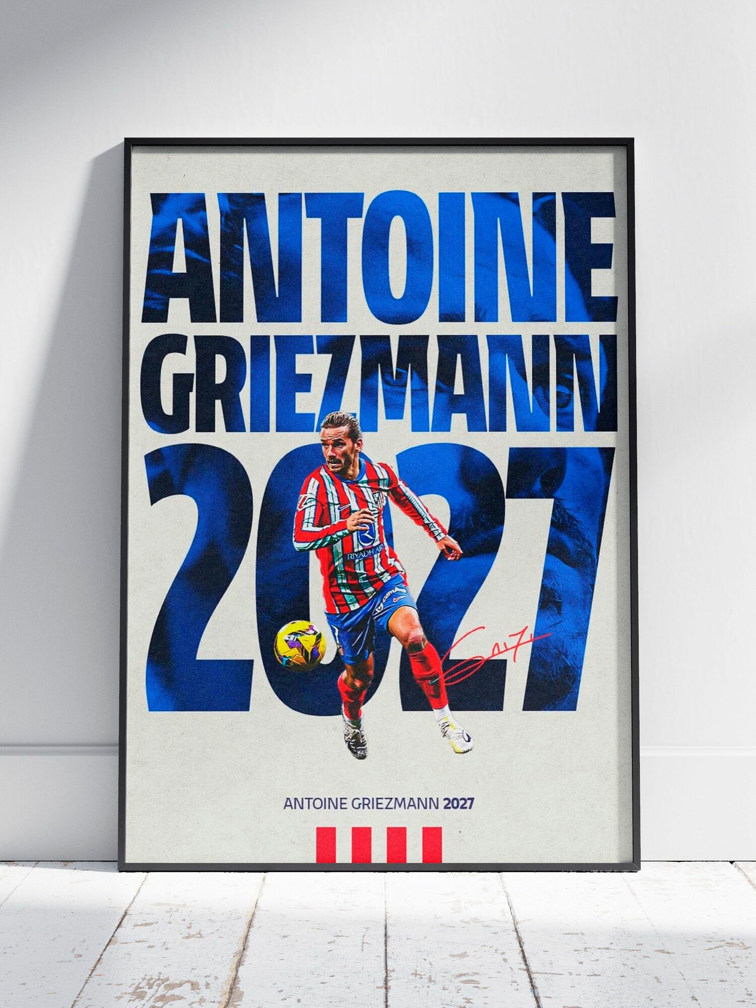 Плакат на стену для интерьера Атлетико Мадрид (Антуан Гризманн - Antoine Griezmann 4) - Постер по спорту и физической активности формата A4 (21x30 см)