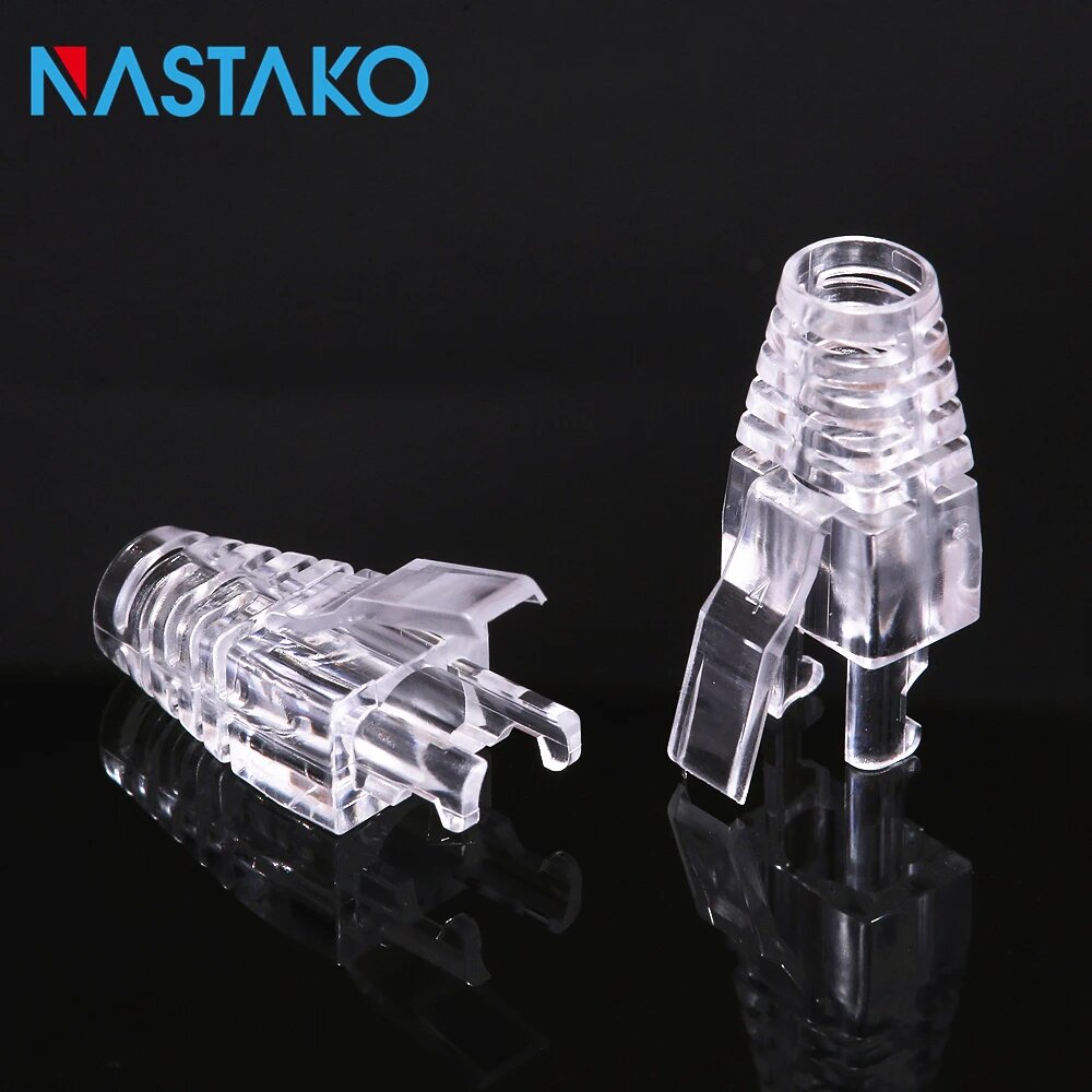 NASTAKO RJ45 соединительные колпачки для кабелей Cat5 Cat5e Cat6 100pcs 6.5mm Cat6