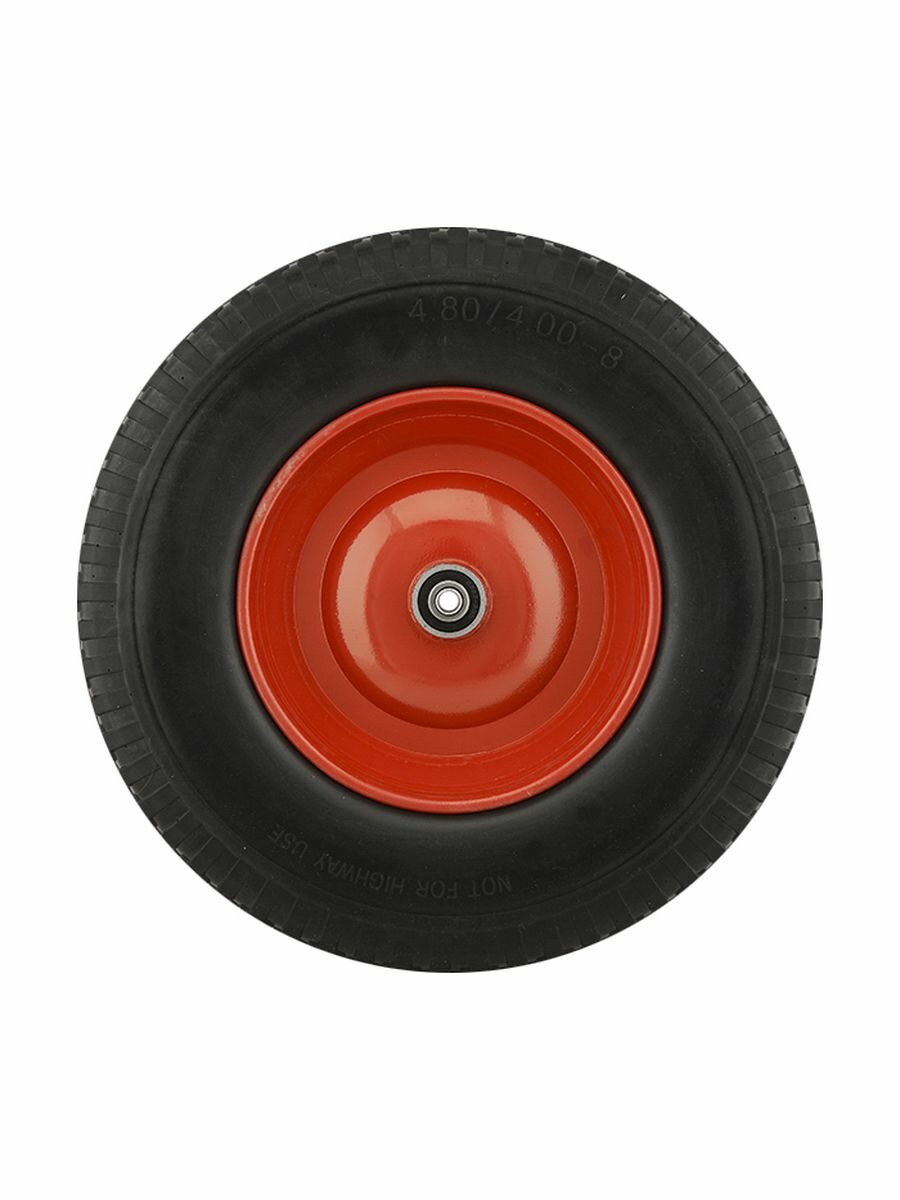 Колесо для тачки садовой, полиуретановое 4.00-8 PU3001-13 (6418Н/6418-1), "Чибис", d 380 мм, с втулкой 14,7/12,3 мм