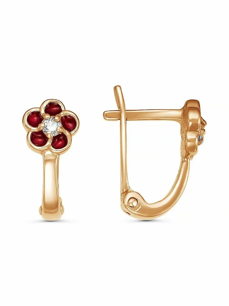 Серьги, серебро, 925 проба, родирование, эмаль