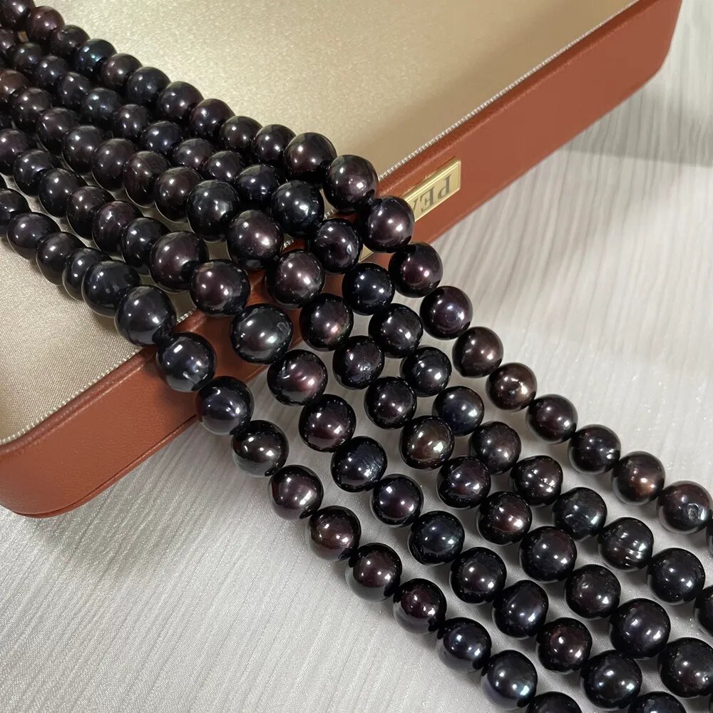 Натуральный речной жемчуг на нити для DIY украшений, готовая заготовка (бусины 10-11мм, длина 36см)