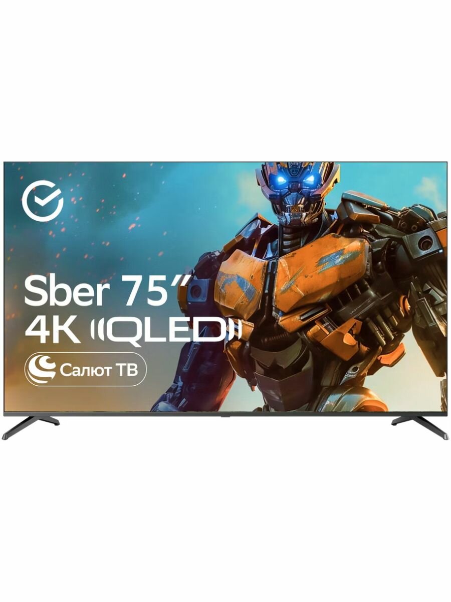 Телевизор Sber 75" SDX-75UQ5233, черный