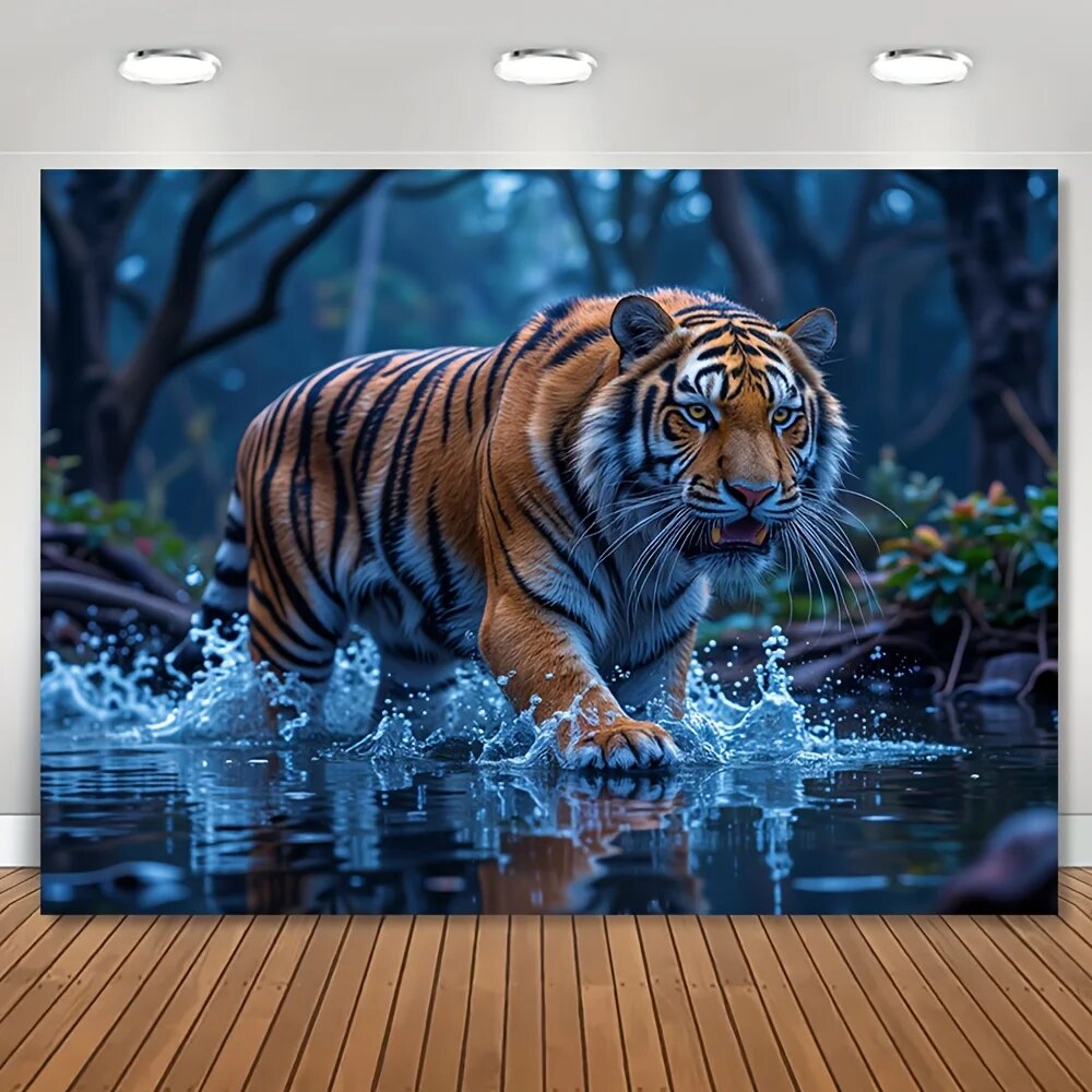 Гобелен с тигром в лесу, 150x210 см