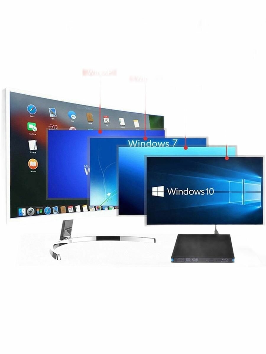 (R A H K) Проигрыватель USB 3.0 CD DVD Внешний Привод Blu-Ray Пишущий Считыватель