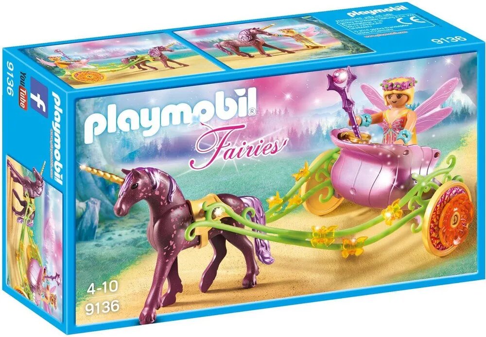 Playmobil-Мир Моби: Карета цветочной феи и единорога -9136