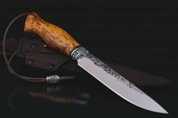 Нож туристический, охотничий/Нож "Лиса" кованая 95х18. Рукоять карельская береза.