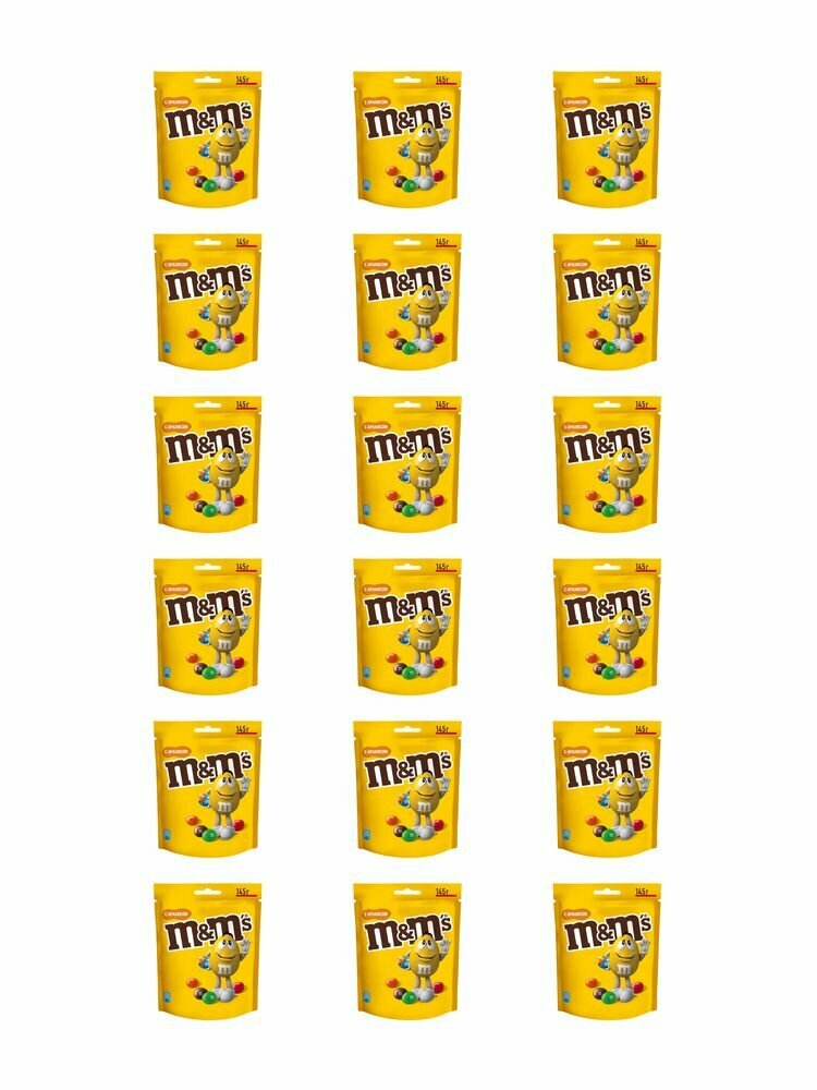 M&Ms Драже раже с арахисом и молочным шоколадом, 145 г, 18 шт /