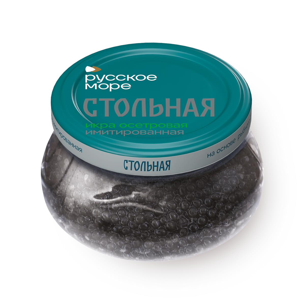 Икра осетровая Стольная Русское Море, имитированная, в стеклянной банке, 230 г