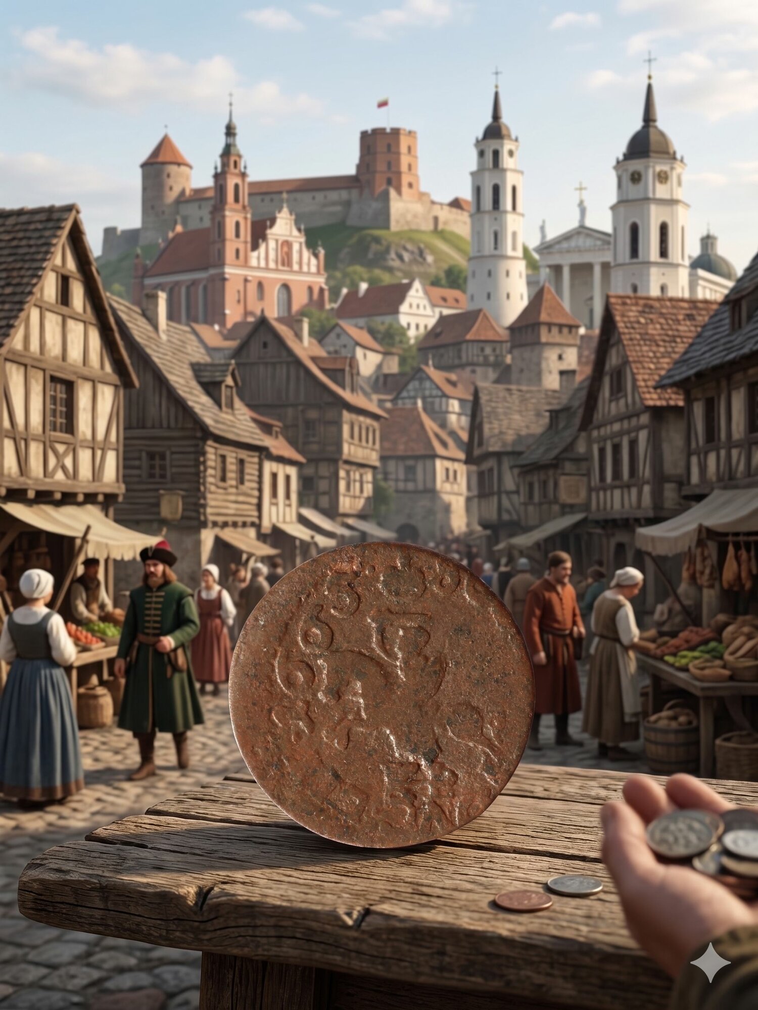 Подлинная монета 1 Солид (боратинка) 1665 г Речь Посполитая, Ян II Казимир