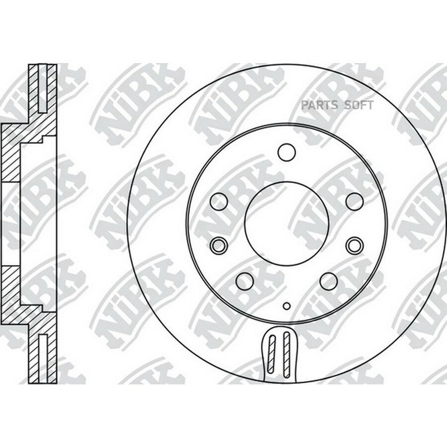 Диск тормозной MAZDA 6 (02-07),323 (98-04),626 (98-02) передний (1шт.) NIBK от официального дистрибьютора, NIBK, артикул RN1513