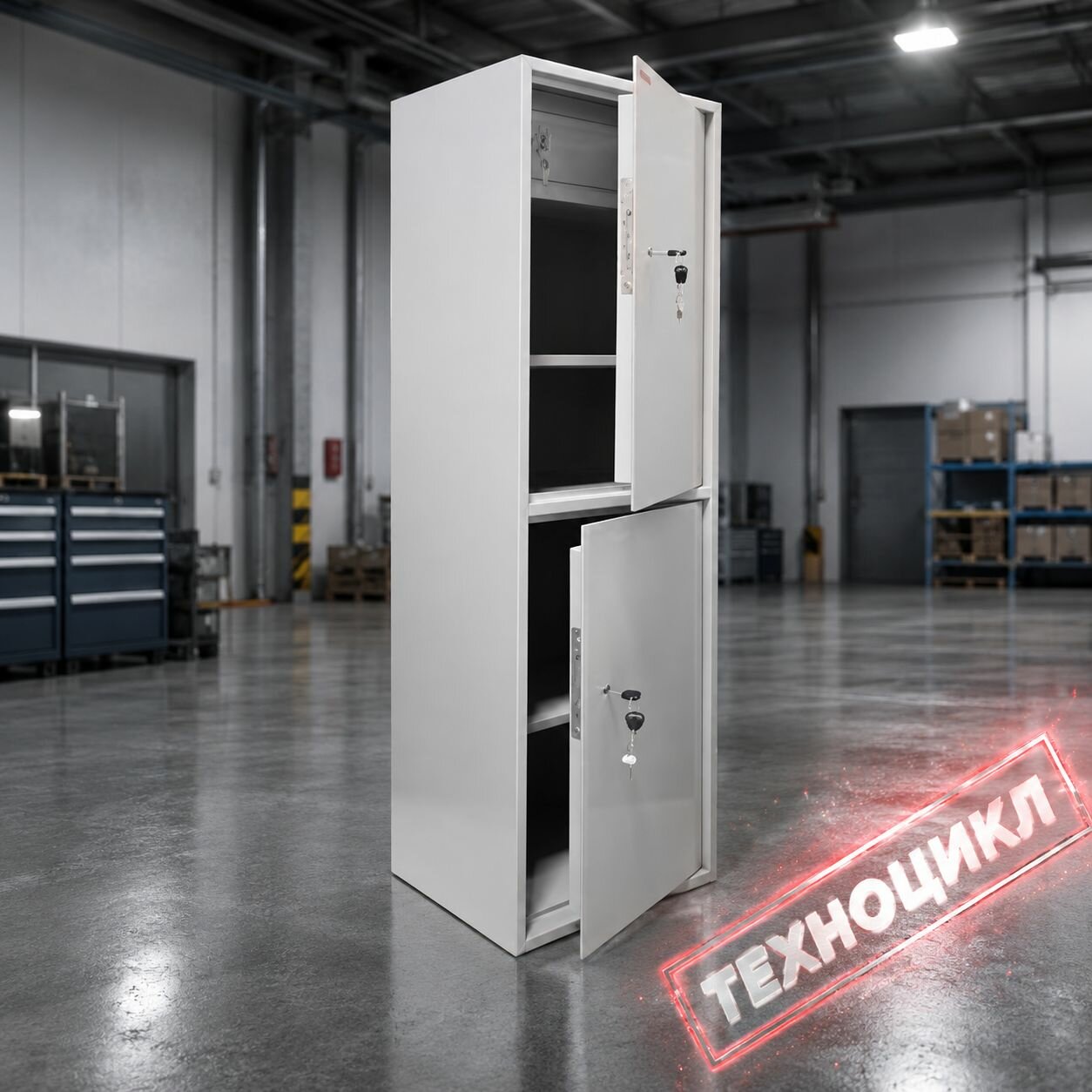 Шкаф бухгалтерский металлический техноцикл КБС-023т, 1300х420х350 мм, серый