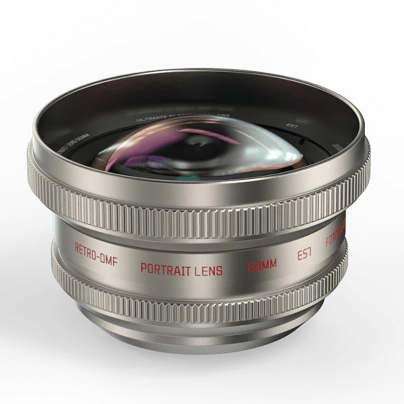 Fotorgear Новый внешний объектив для ретро-телефона из титана T-Mount 60 мм, портретный объектив с зажимом