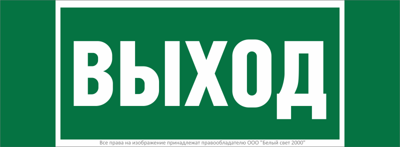 Знак безопасности NPU-3413. E22 "Выход" Белый свет a16528