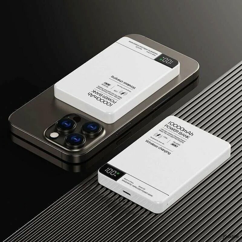 Ультратонкий магнитный пауэрбанк 10000mAh Быстрая зарядка 20Вт для iPhone 15