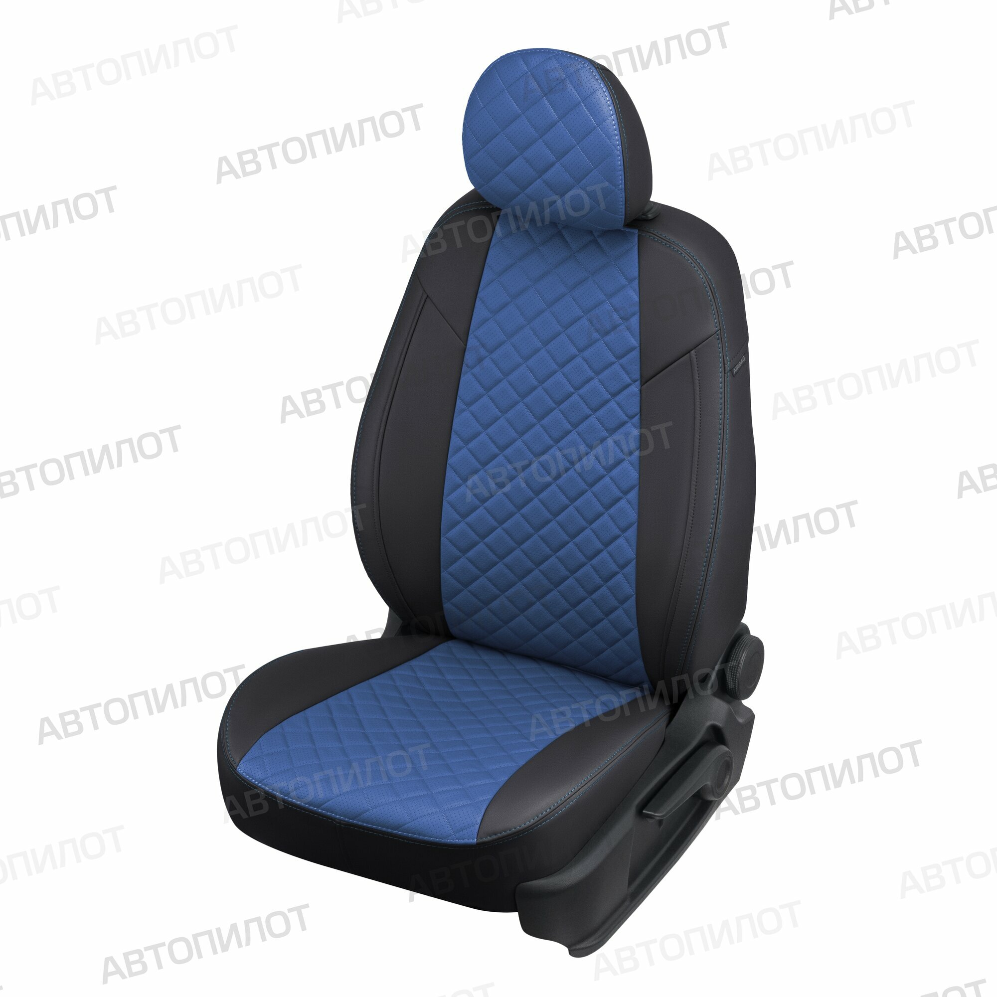 Авточехлы Экокожа Ромб BMW X1 (E84) с 09-15г. Черный + Синий