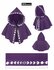 Средневековый плащ с капюшоном Фиолетовый, PURPLE