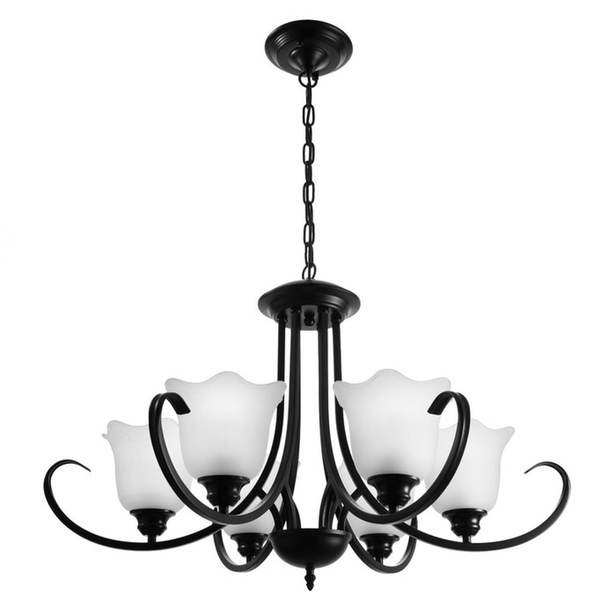 Люстра BayerLux 2716/6, E27, 40 Вт, цвет черный, 80х80х55-85 см