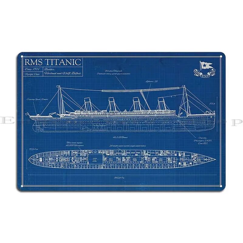 Металлический плакат RMS Titanic 14x20cm, As The Picture