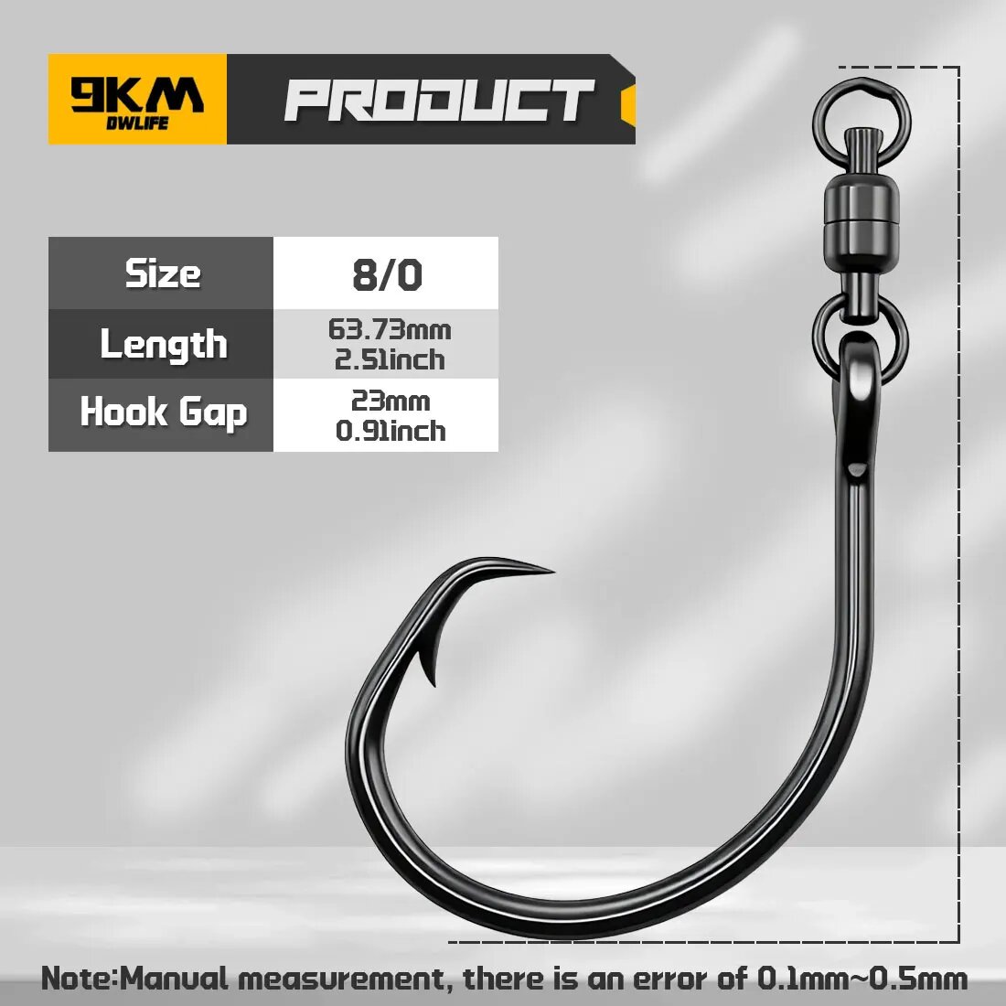 9KM Круглые крючки для рыбалки 5 шт. Size8-0