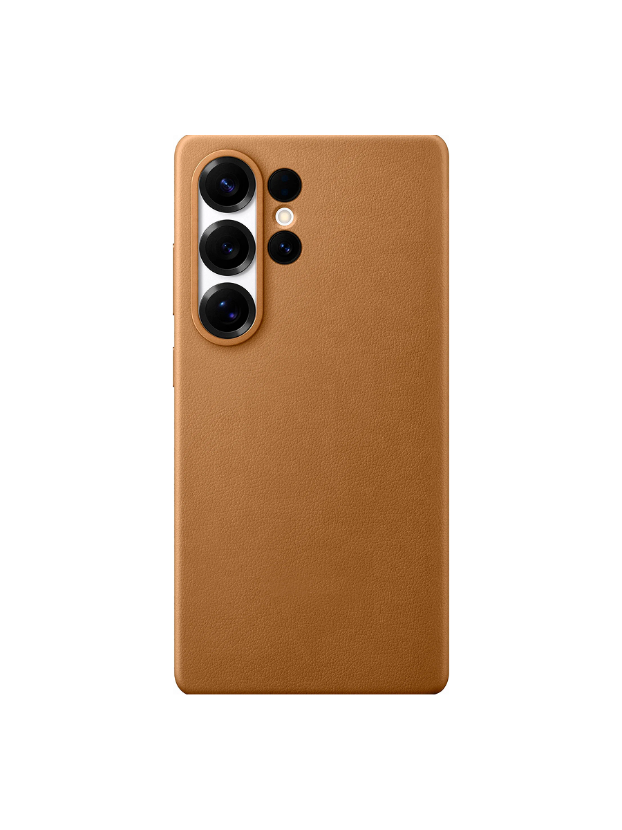 Кожаный чехол для Samsung Galaxy S25 Ultra / Kindsuit Case для Самсунг С25 Ультра, коричневый
