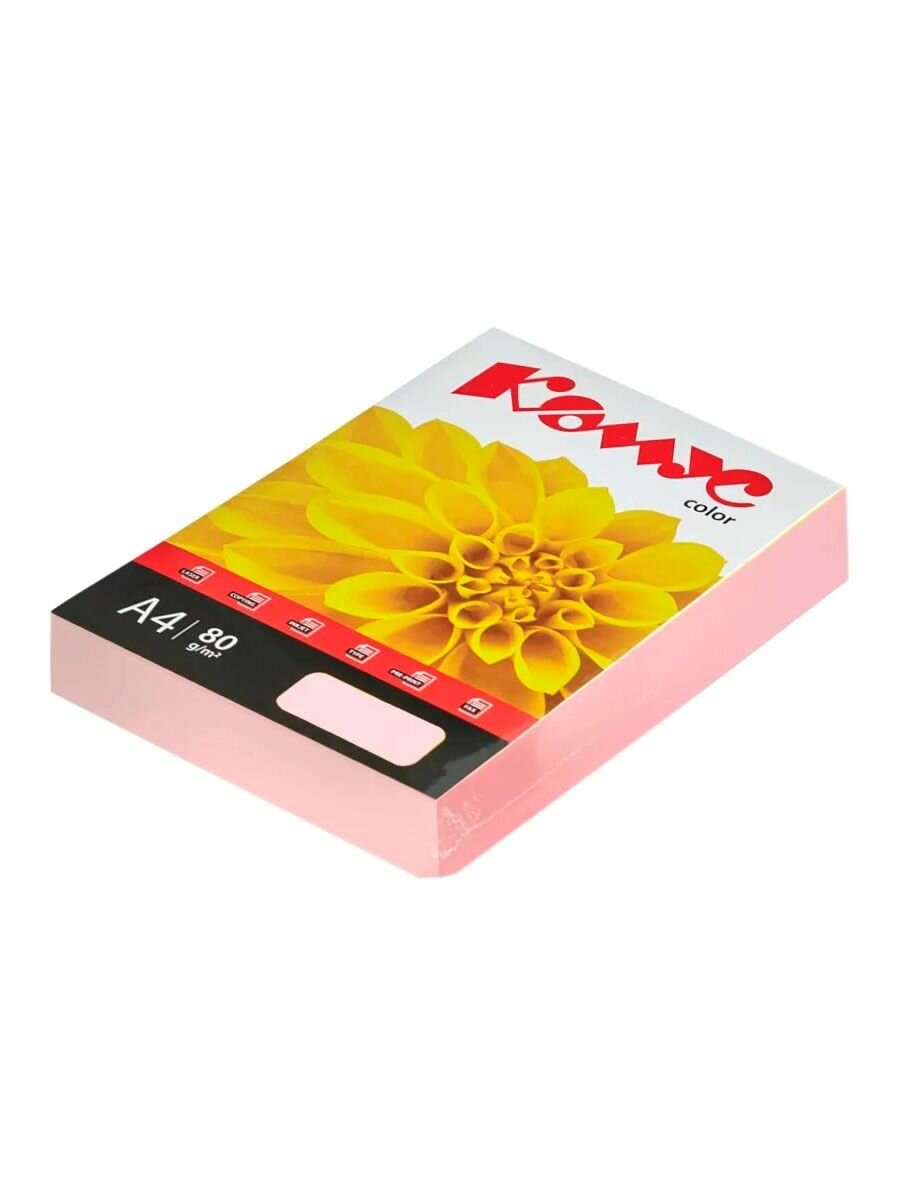 Комус Color Бумага цветная розовая пастель, 80 г/м2, А4, 500 л.