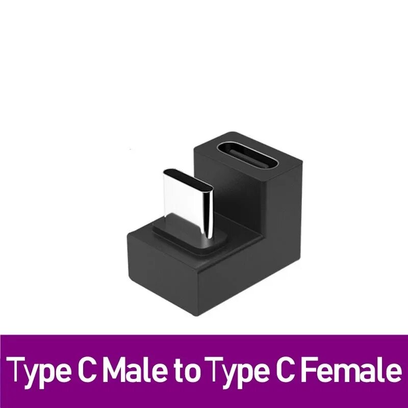 Адаптер Type-C Male to Type-C Female, черный