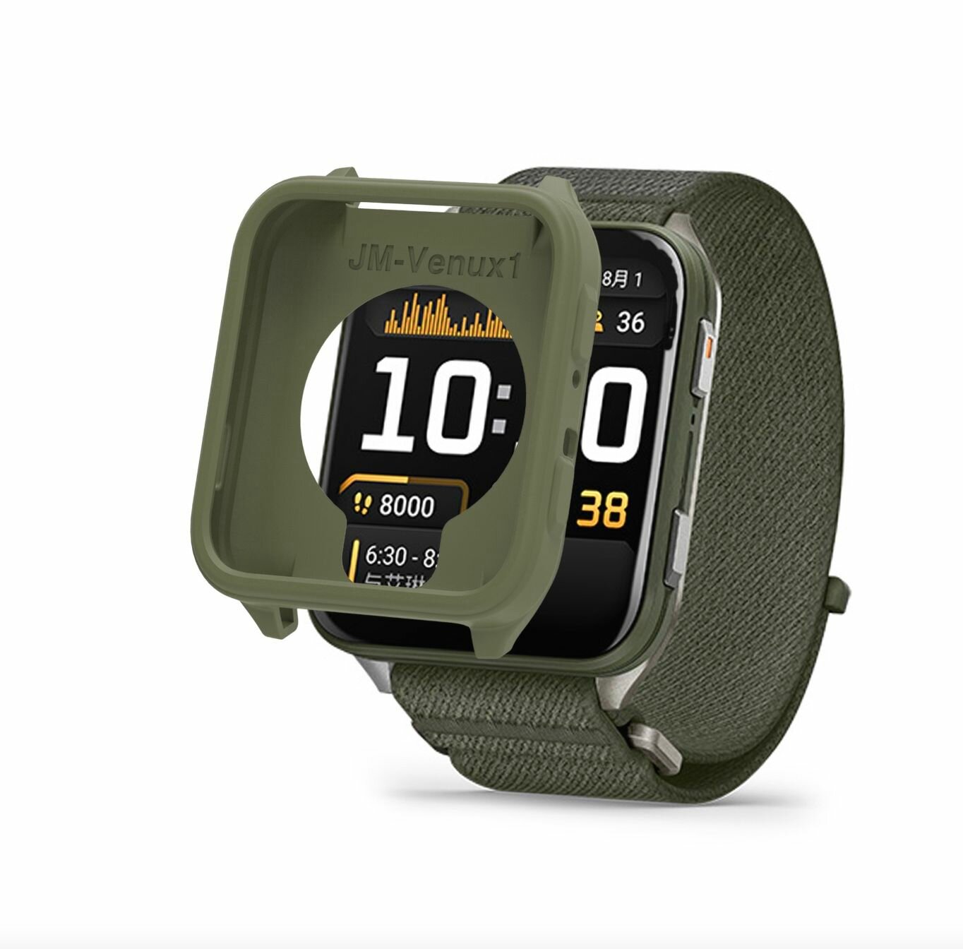 Защитный бампер-чехол MyPads из прочного силикона для Garmin Venu X1, с противоударными свойствами Зеленый MyPads