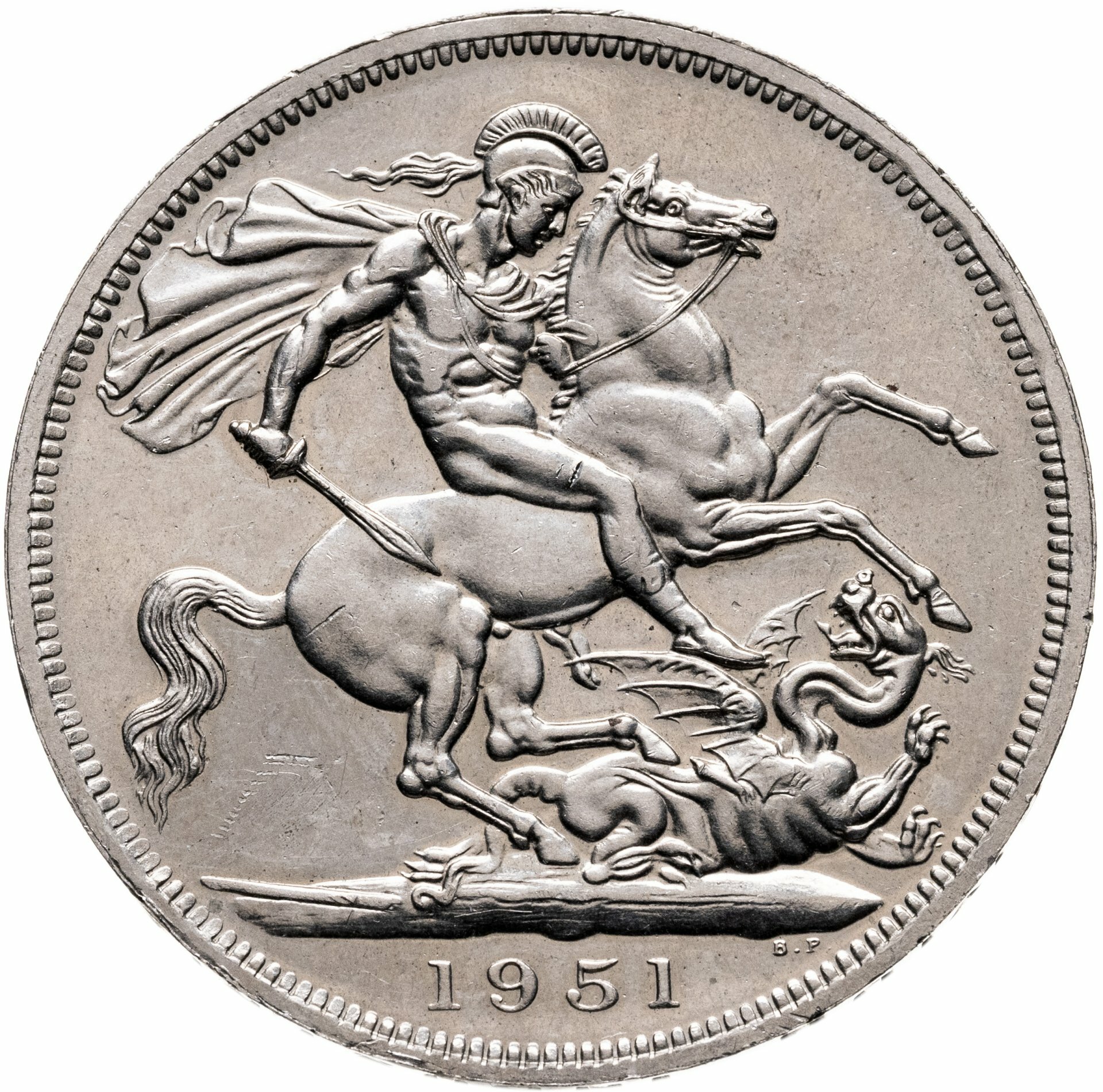 Великобритания 5 шиллингов shillings 1951 "Британский фестиваль 1951 года", Мельхиор медь-никель, в сохранности AU