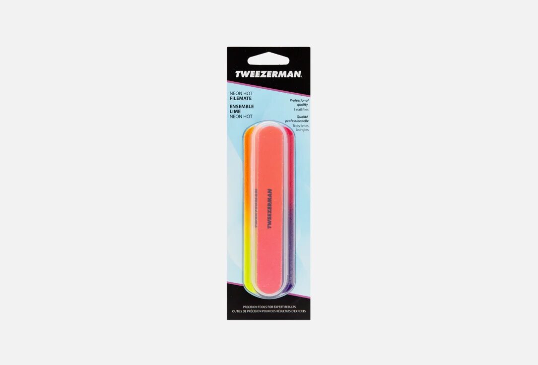 TWEEZERMAN NEON HOT FILEMATE Набор пилочек для ногтей 3шт