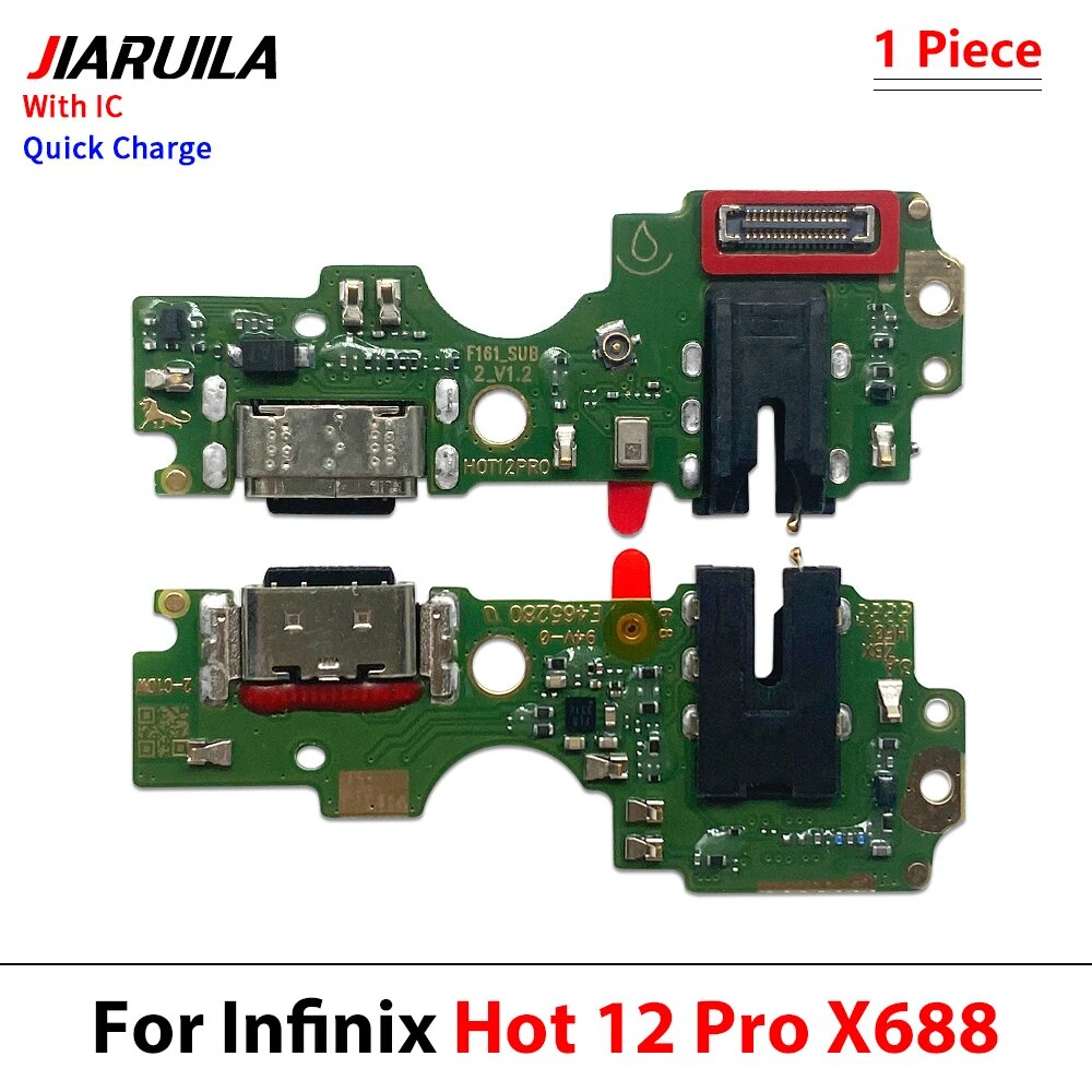 Для Infinix Hot 11/12 Play/12 Pro/12/30 5G/30 Play NFC/30i: Плата USB-порта быстрой Hot 12 Pro X668