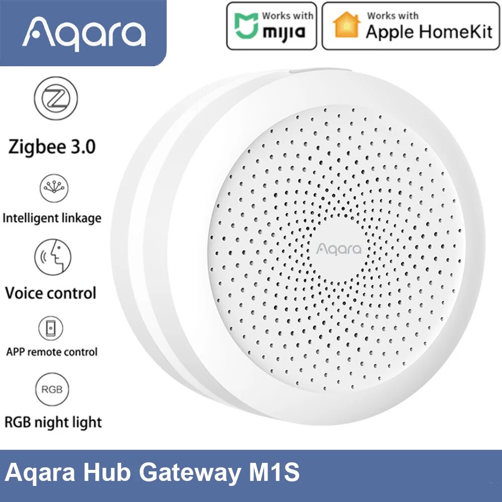 Комплекты умного дома Aqara: шлюз Zigbee M1S, беспроводной выключатель, лампа, датчик двери, движения, температуры для Mihome Homekit-Aqara Gateway