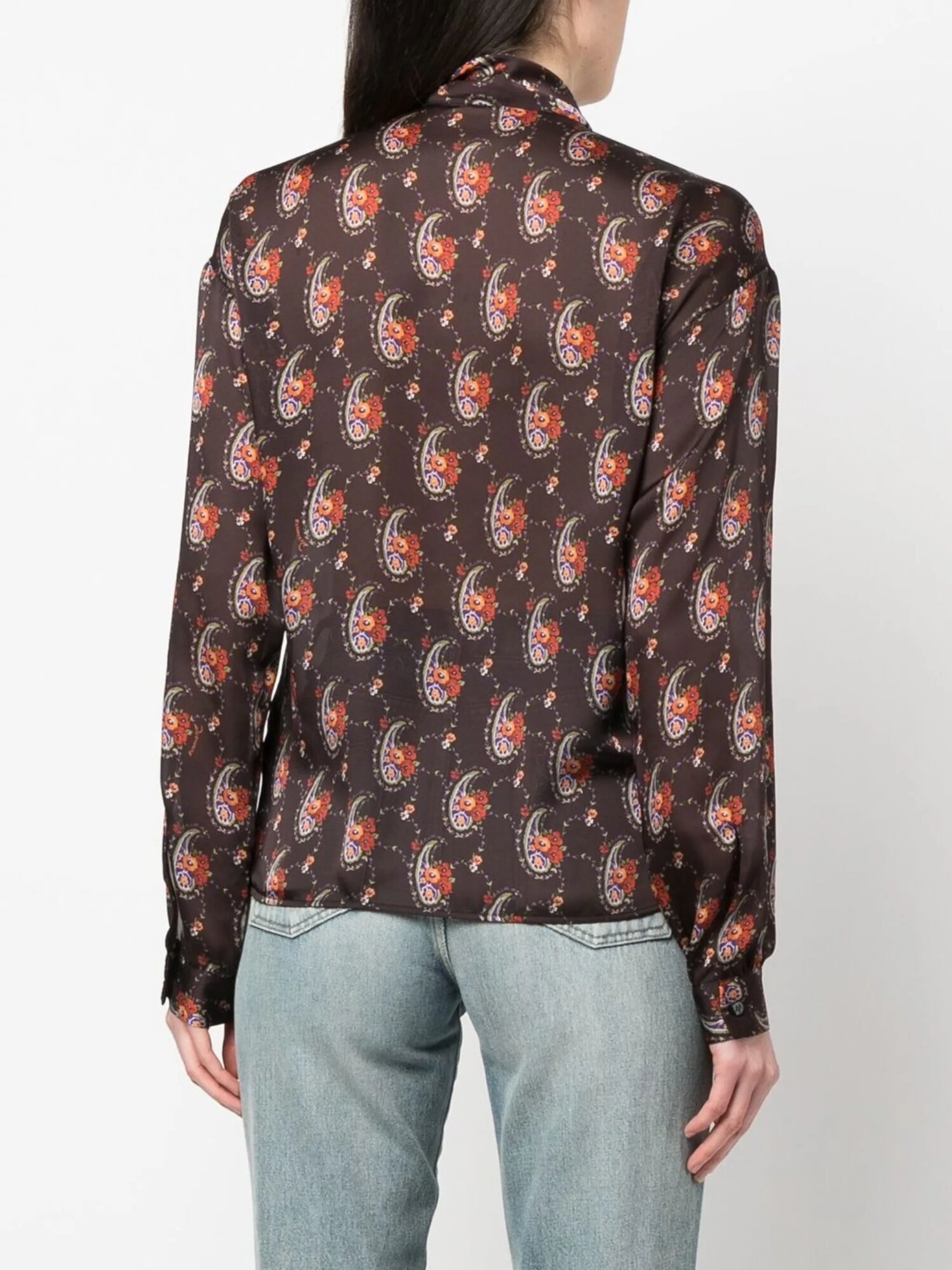 Блуза DSQUARED2 Graphic-print blouse, размер 38, коричневый — фото 1