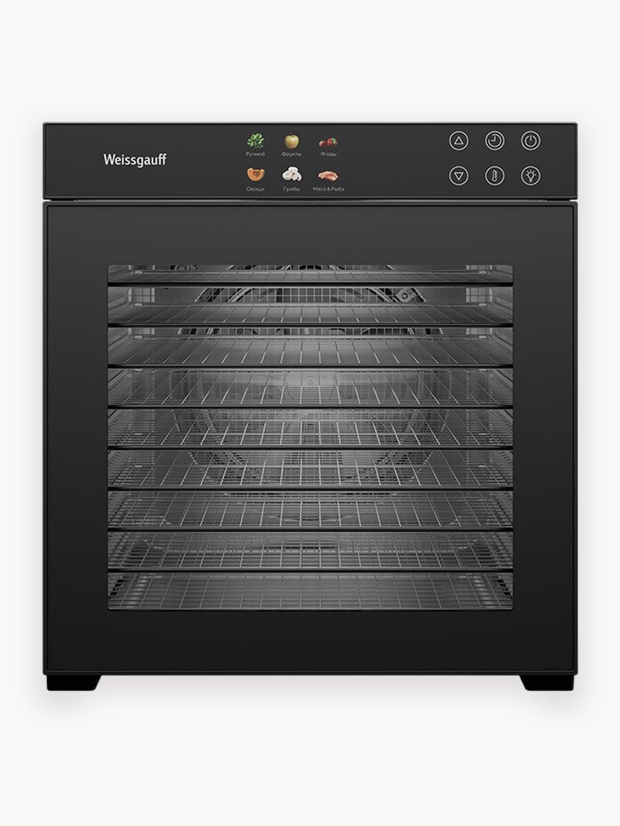 Дегидратор Weissgauff WDH 110 Digital Dry Pro, Сушилка для овощей и фруктов, Объём 25 литров, Мощность 1000 Вт