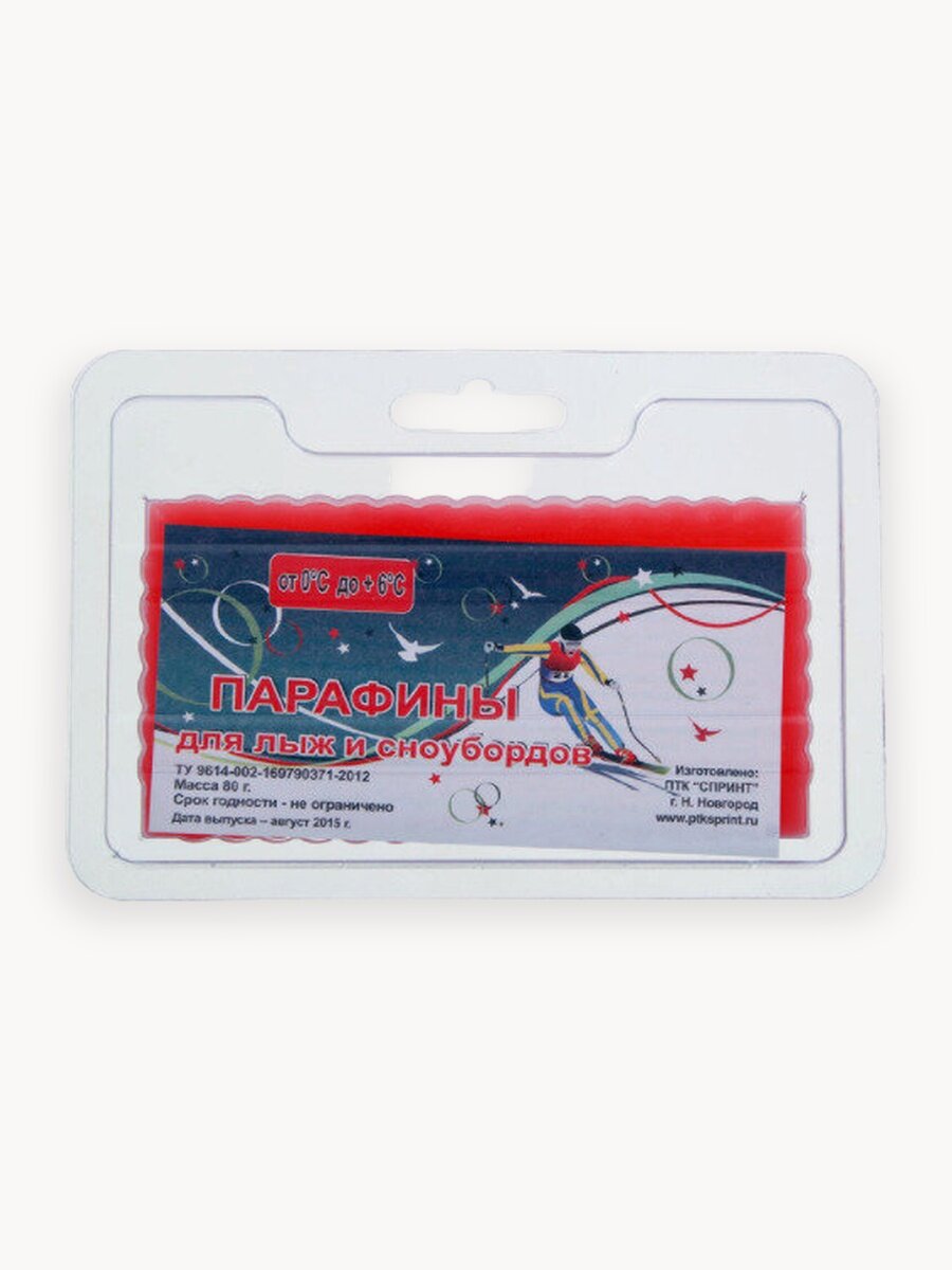 Парафин для лыж / красный / от 0 до +6 / 80 г