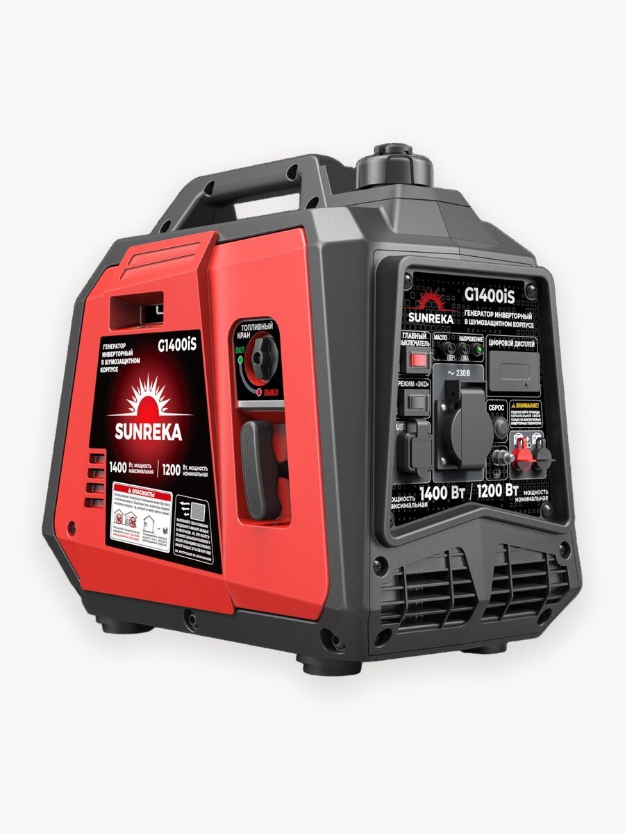 Генератор инверторный SUNREKA G1400iS, бензиновый, 1,4 кВт, ручной старт