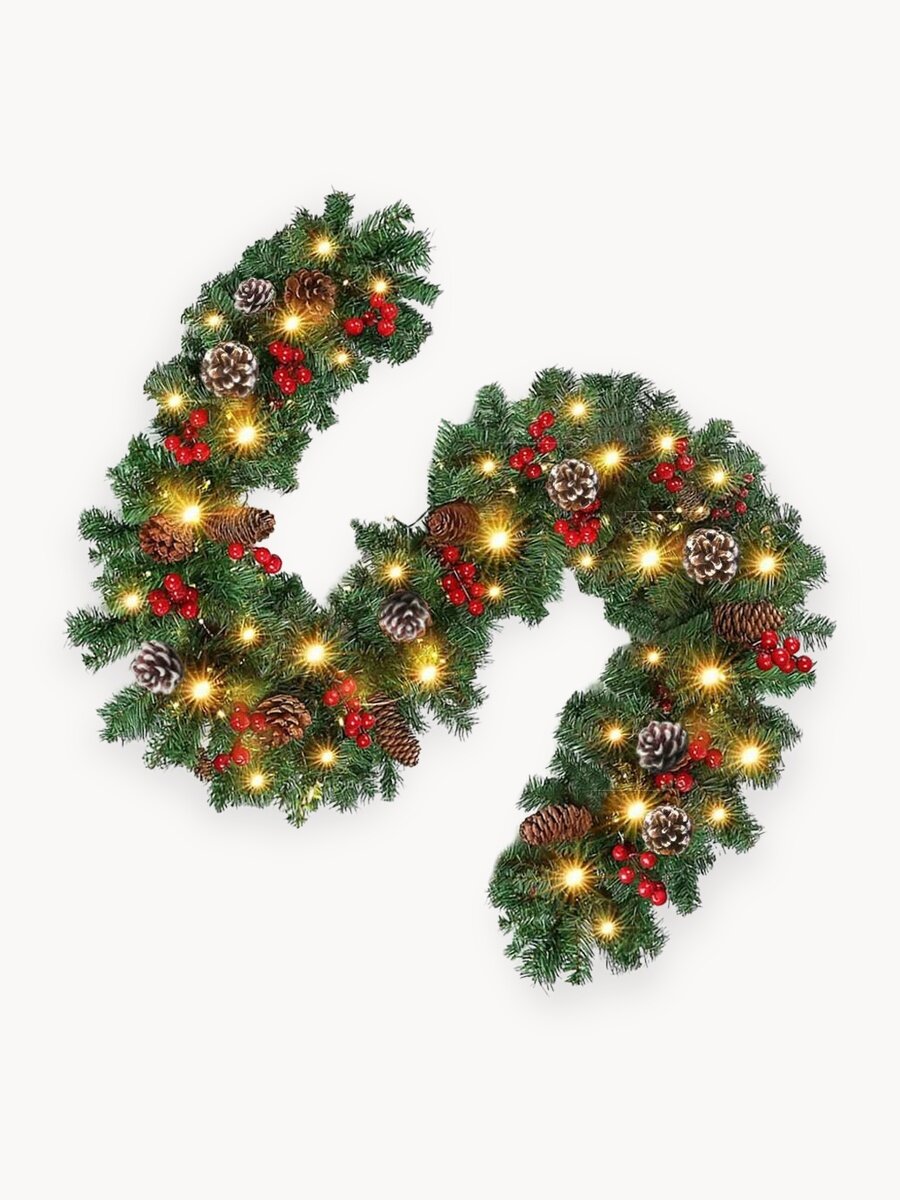 Гирлянда елочная / еловая гирлянда новогодняя /Рождественские украшения