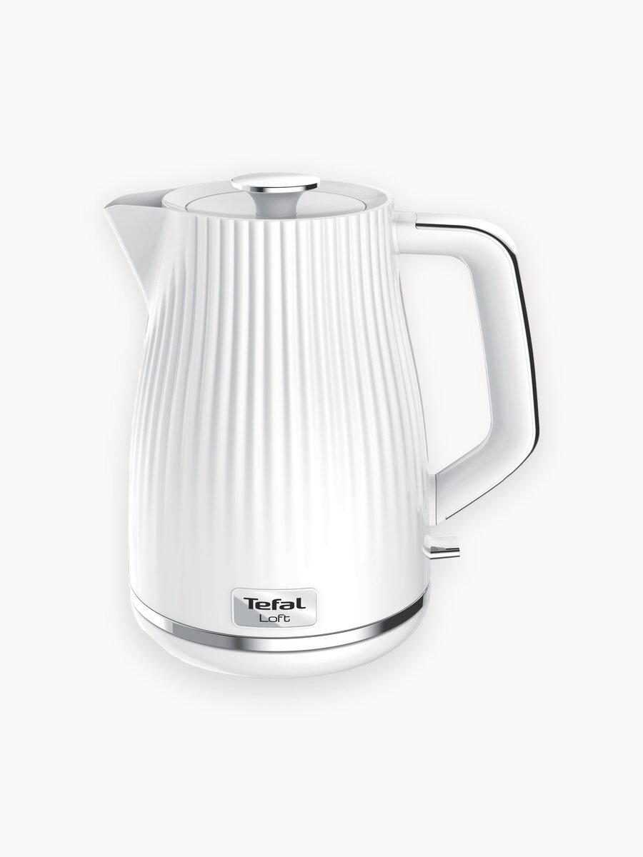 Чайник электрический Tefal Loft KO250130, 1.7 л, с фильтром против накипи, автоотключением и блокировкой включения без воды, отсеком для хранения шнура, 2200 Вт
