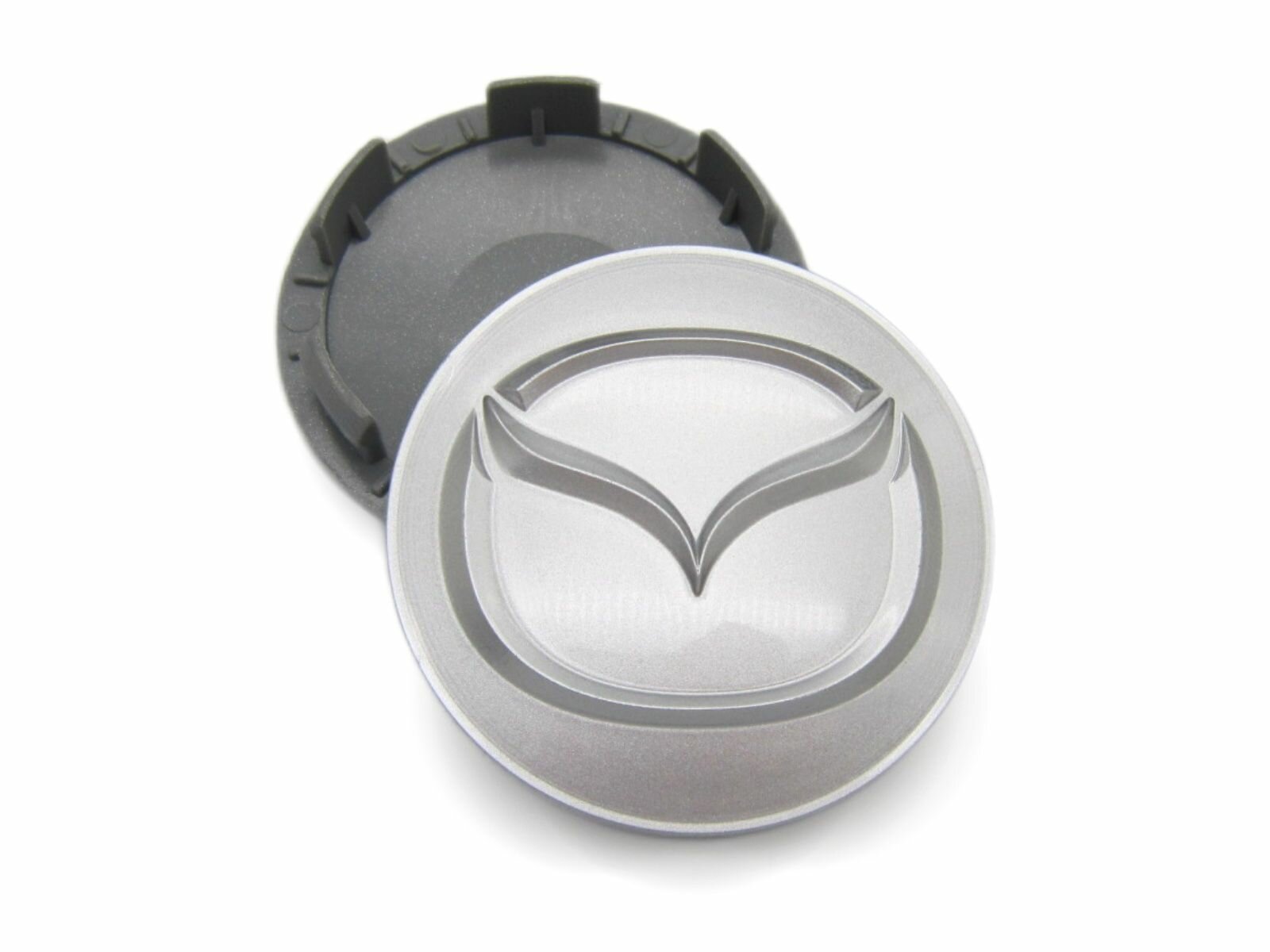 Колпачок заглушка на литой диск КиК Мазда серебристый 62/55/10, 1 шт.