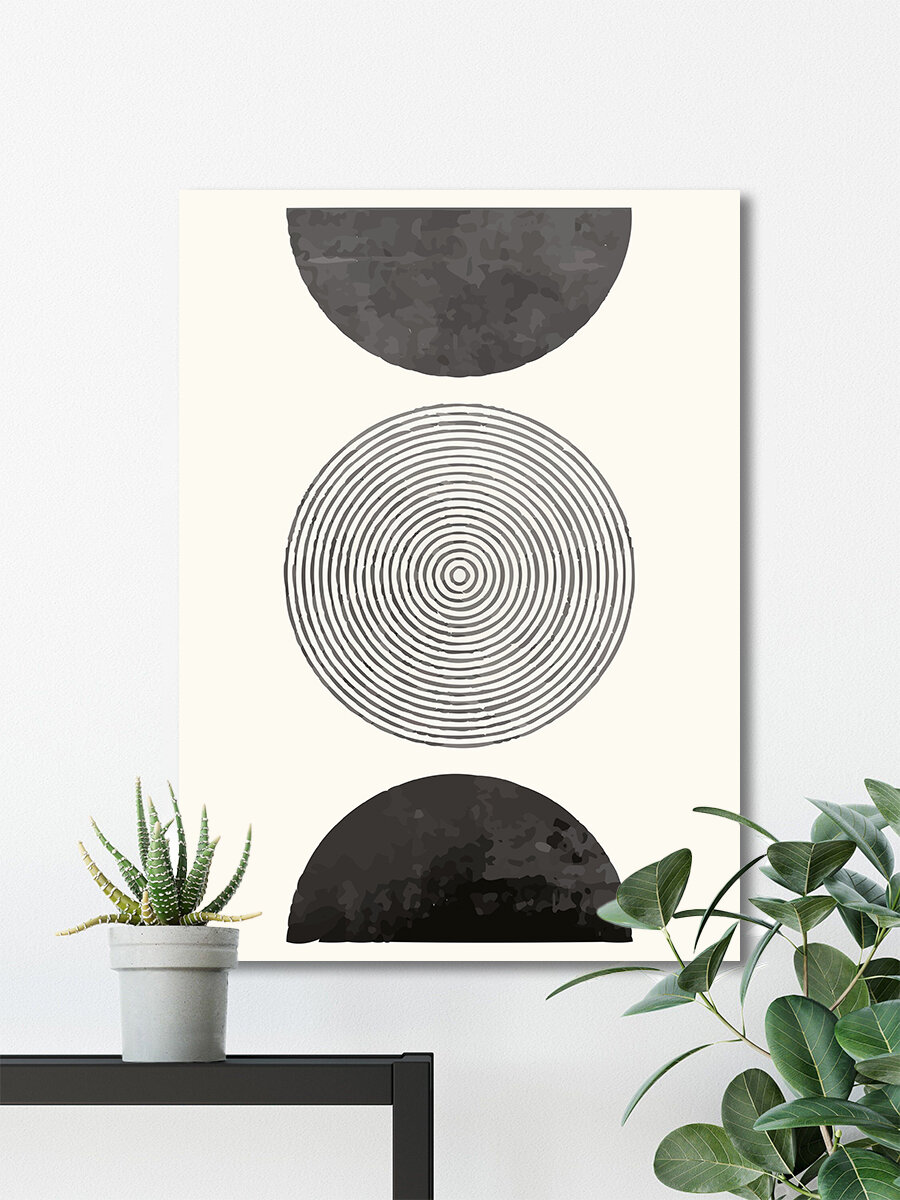 Сканди / Модерн, картина икеа / на стену для интерьера - черно белая, 40х60 см.