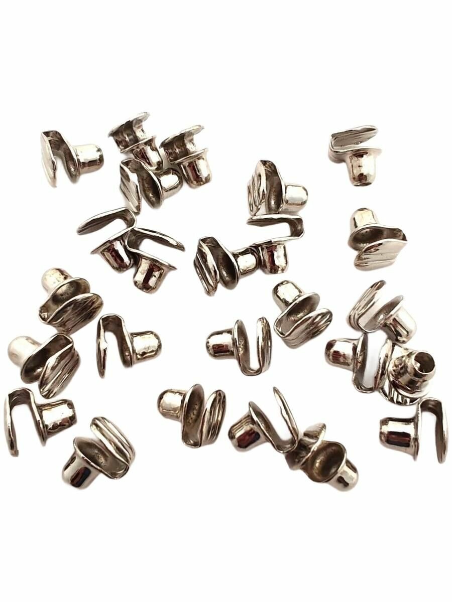 Обувные крючки на ножке "Нева-Партнер", 100 штук, цвет никель