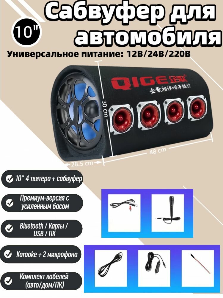 Сабвуфер для автомобиля, 25 см (10 дюйм.)