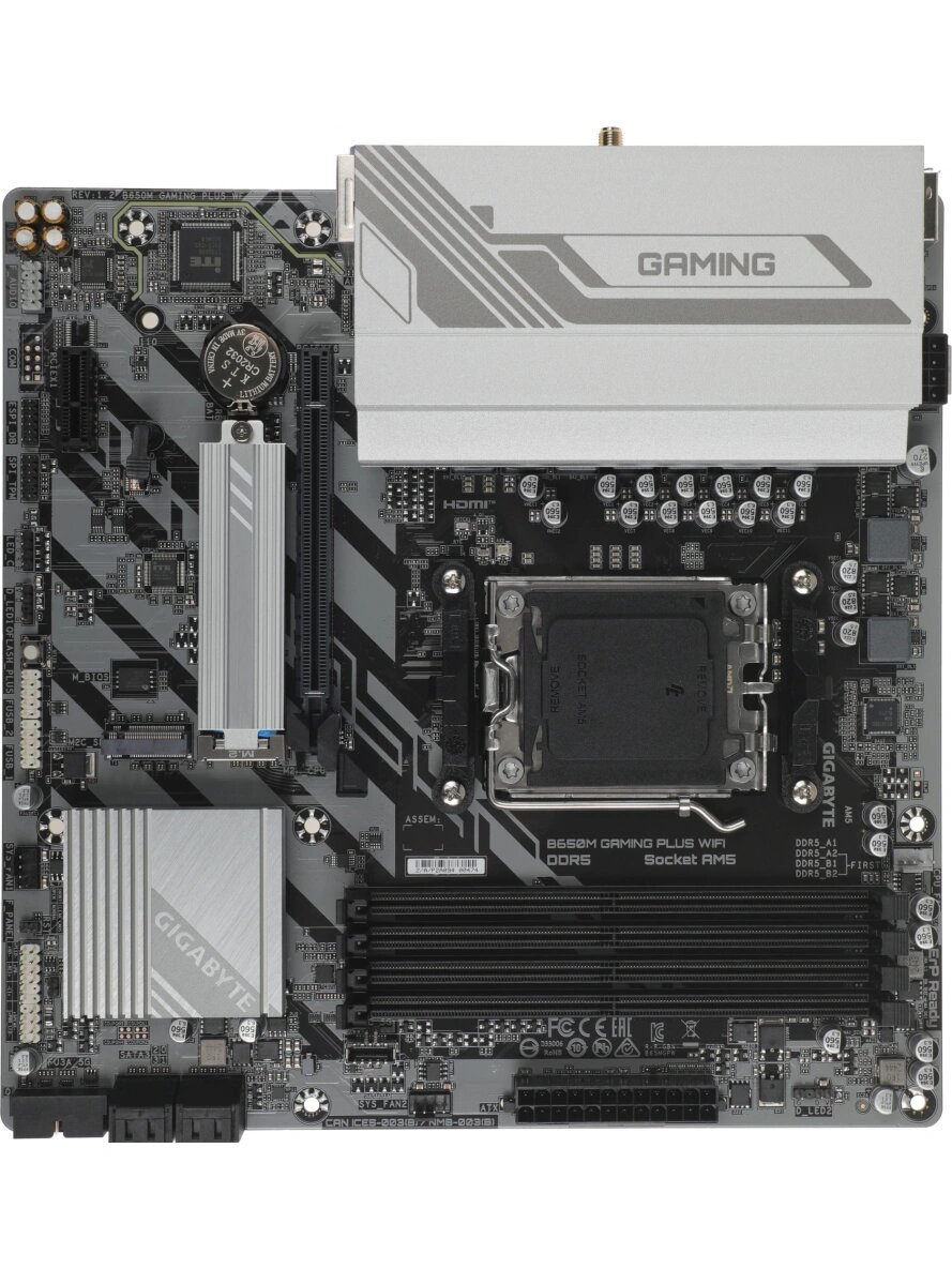 Материнская плата Gigabyte B650M GAMING PLUS WF, SocketAM5, AMD B650, mATX