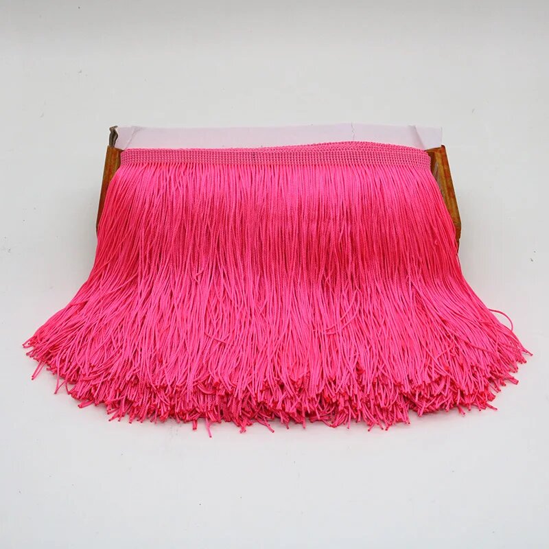 Многоцветная бахрома из полиэстера BX dream 10 ярдов Розовый, 10 yards, Watermelon Red