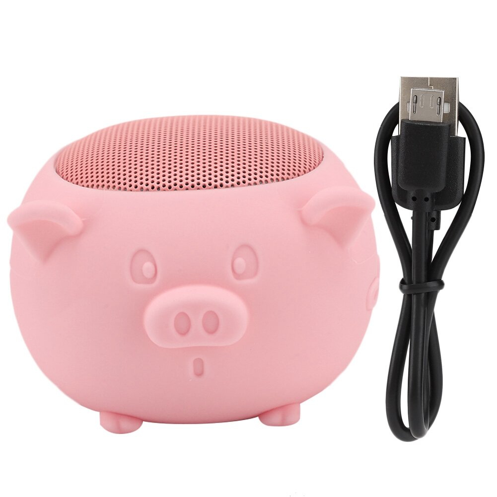 Lovely Pig Mini Wireless Bluetooth 5.0 Динамик встроенный микрофон для домашнего путешествия/общиния (розовый)